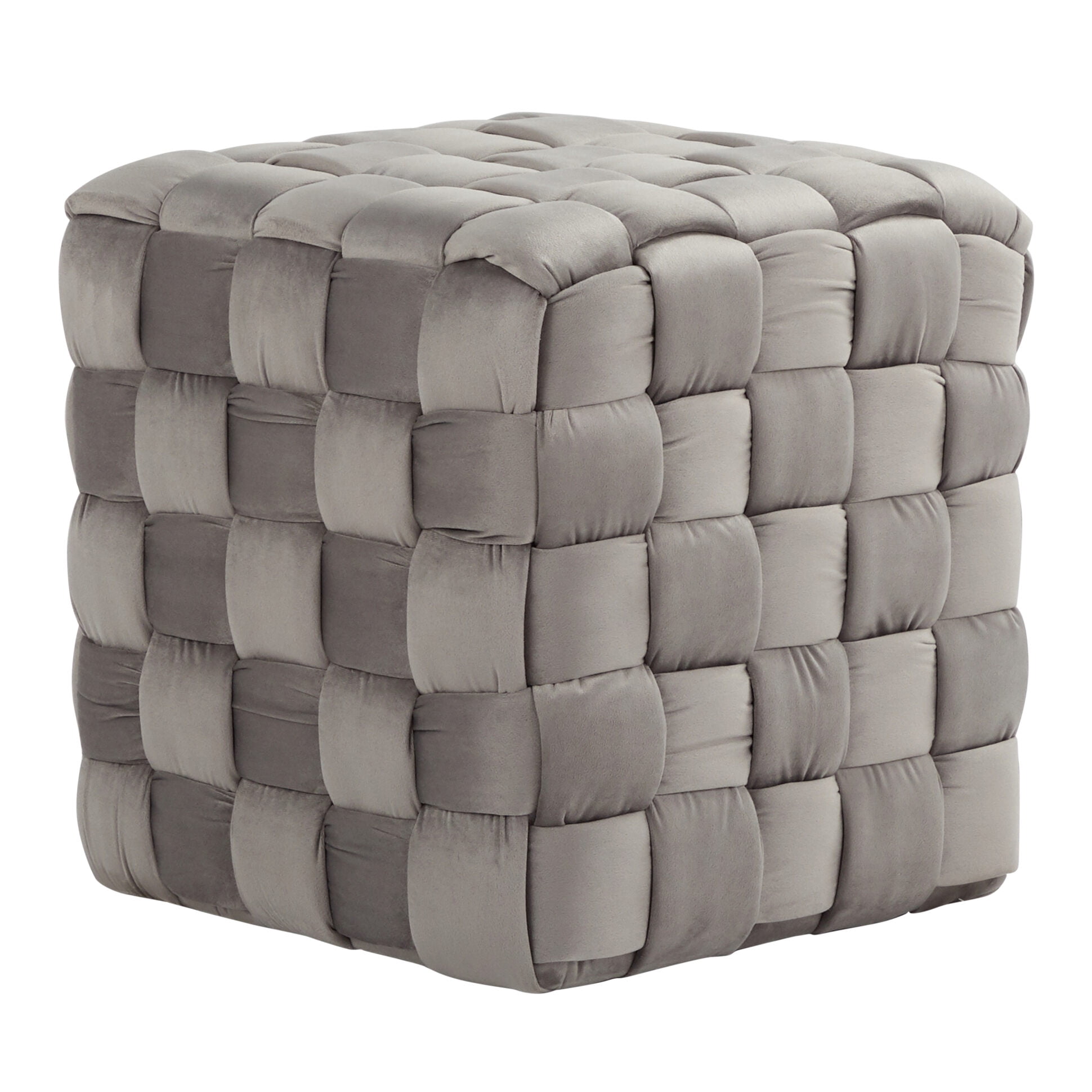 Square Pouf Foot Stool Ottoman, Modern Velvet Foot Rest for Couch ...