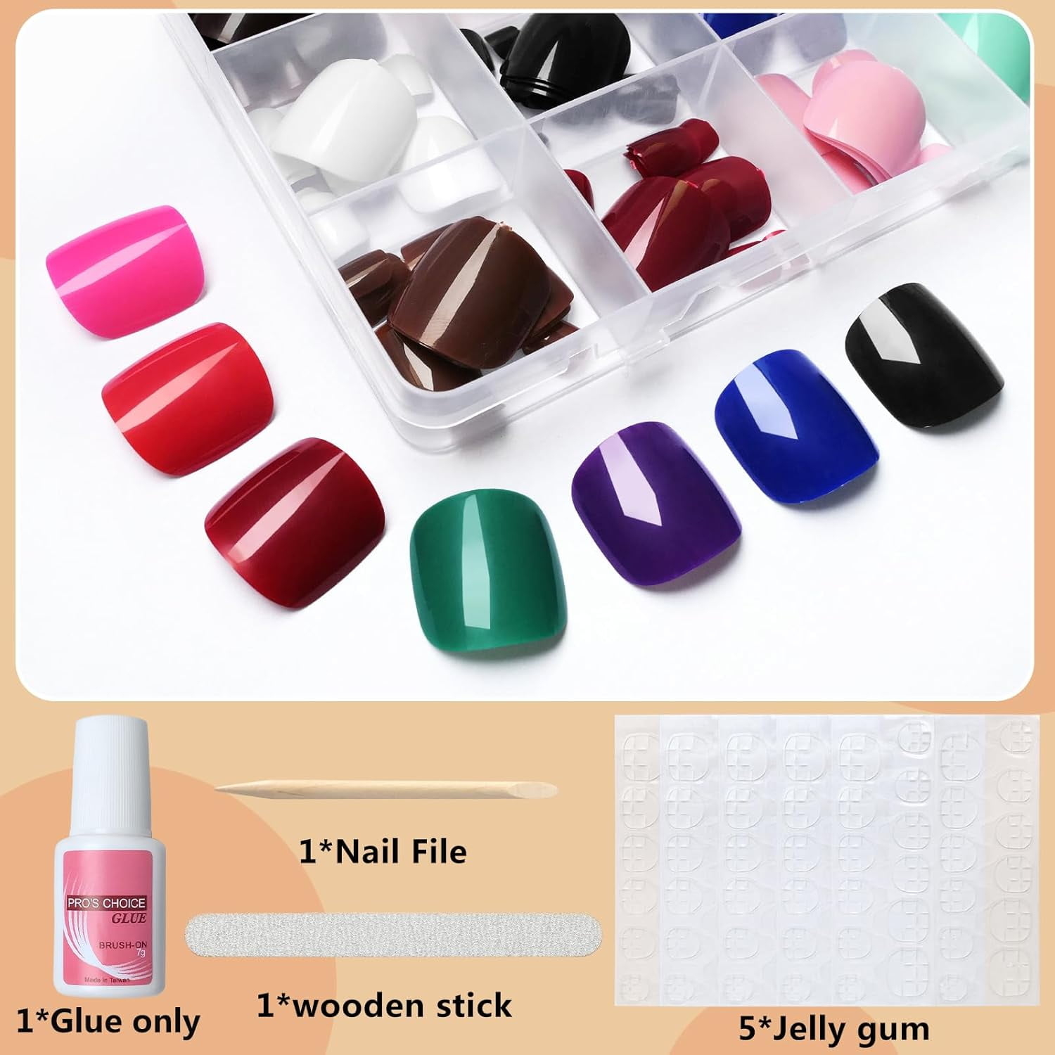 Square Press on Toenails Short, 360pcs Press on Toe Nails Square Fake ...