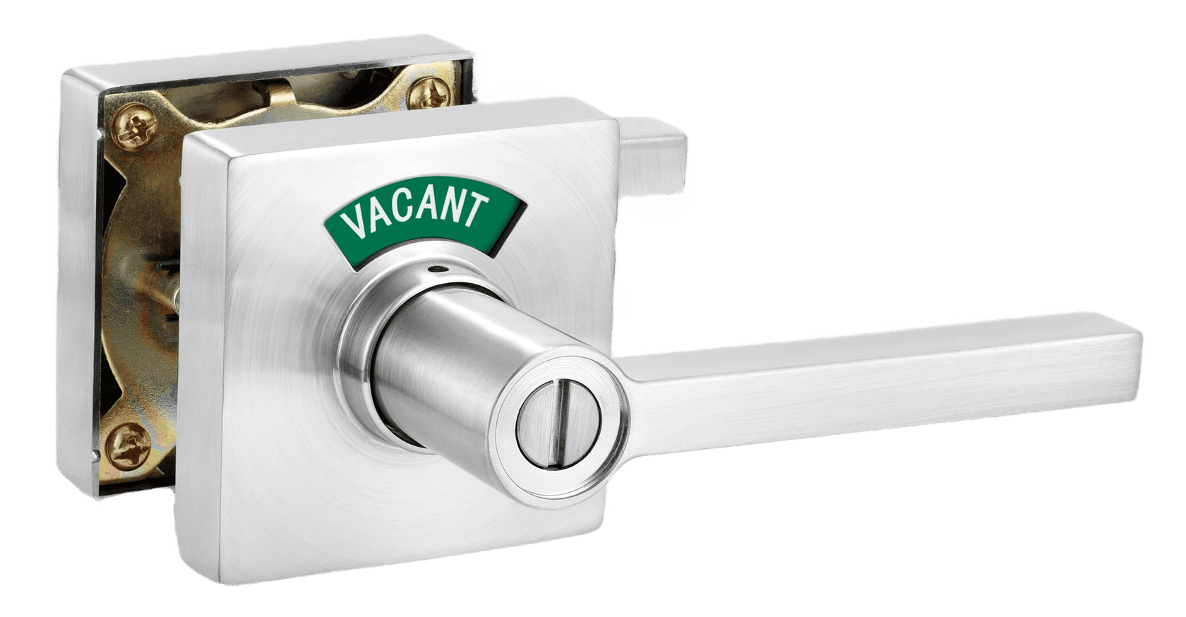 Square Privacy Indicator Door Lock Solstice Lever in Satin Chrome ...