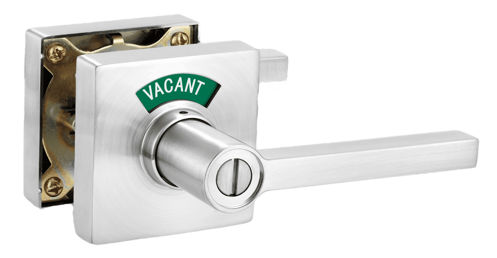 Square Privacy Indicator Door Lock Solstice Lever in Satin Chrome ...