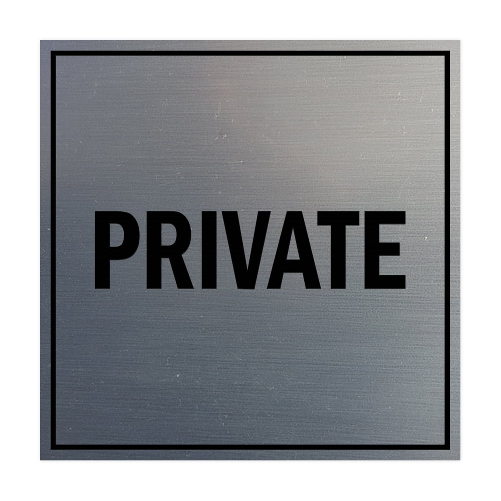 Square Private Sign (Brushed Silver) - Small - Walmart.com