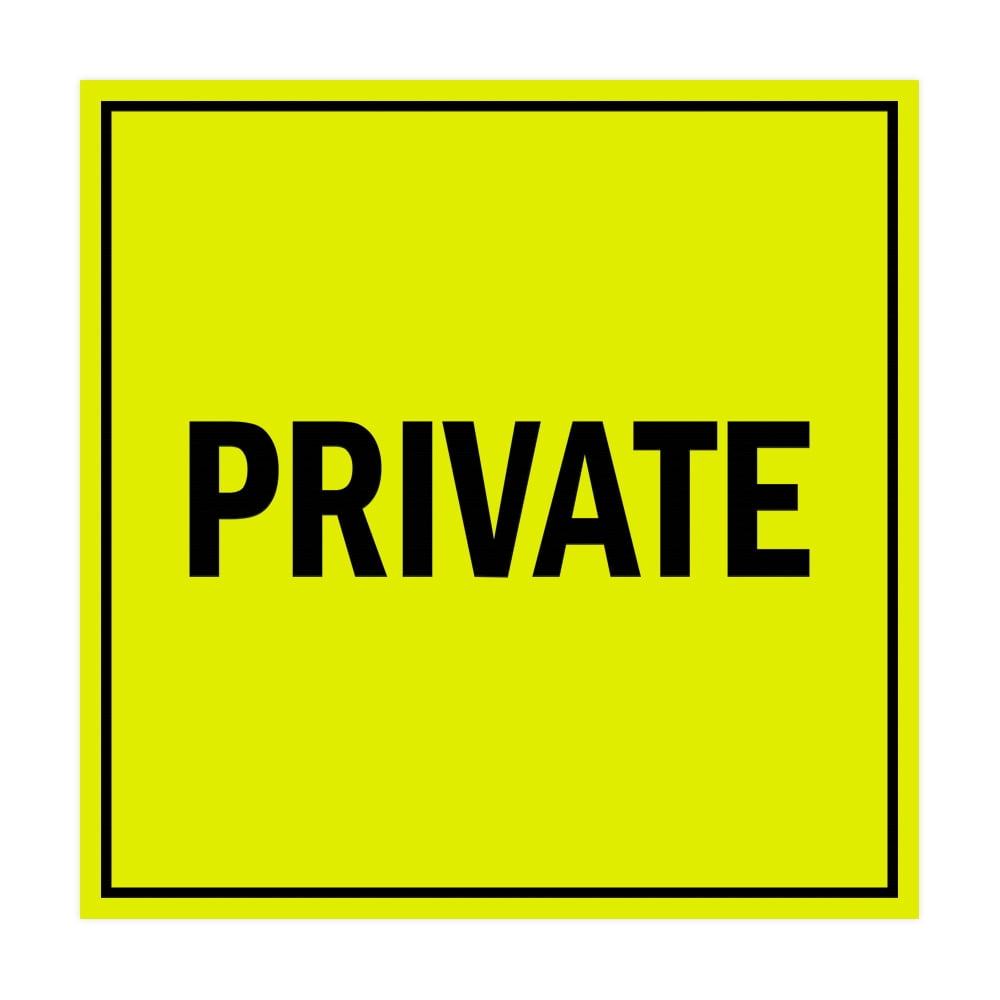 Square Private Sign (Yellow / Black) - Small - Walmart.com