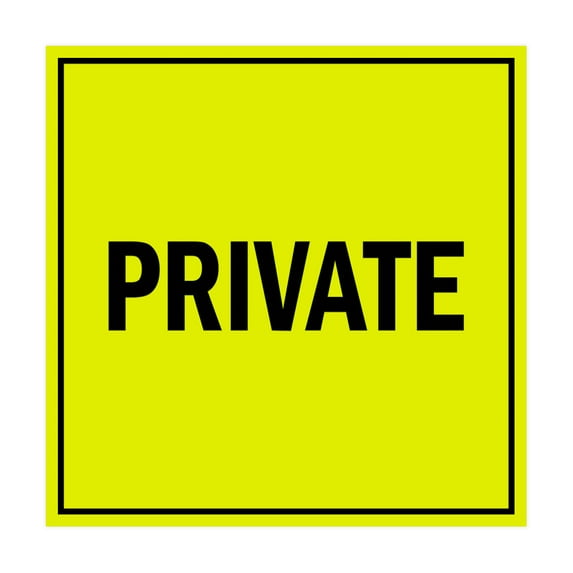 Square Private Sign (Yellow / Black) - Small - Walmart.com