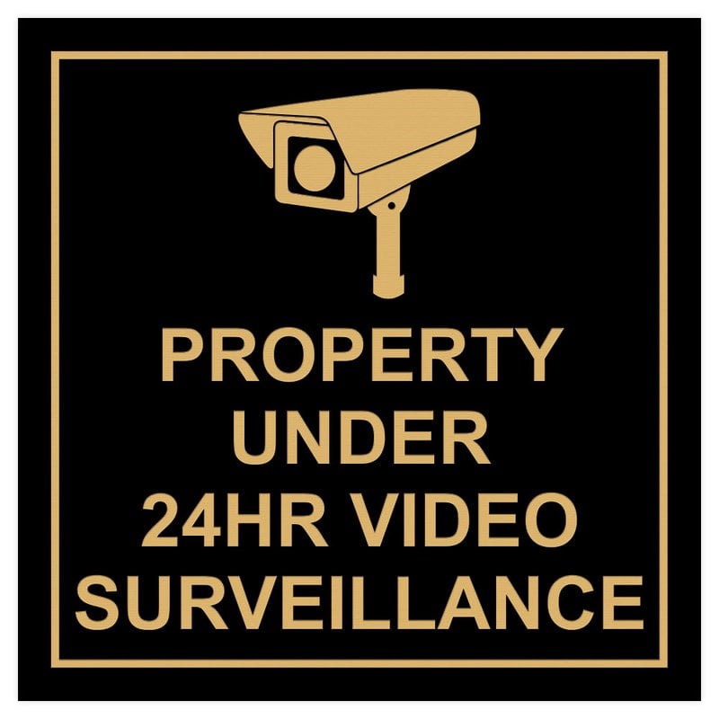Square Property Under 24HR Video Surveillance Wall / Door Sign Size: 12 ...