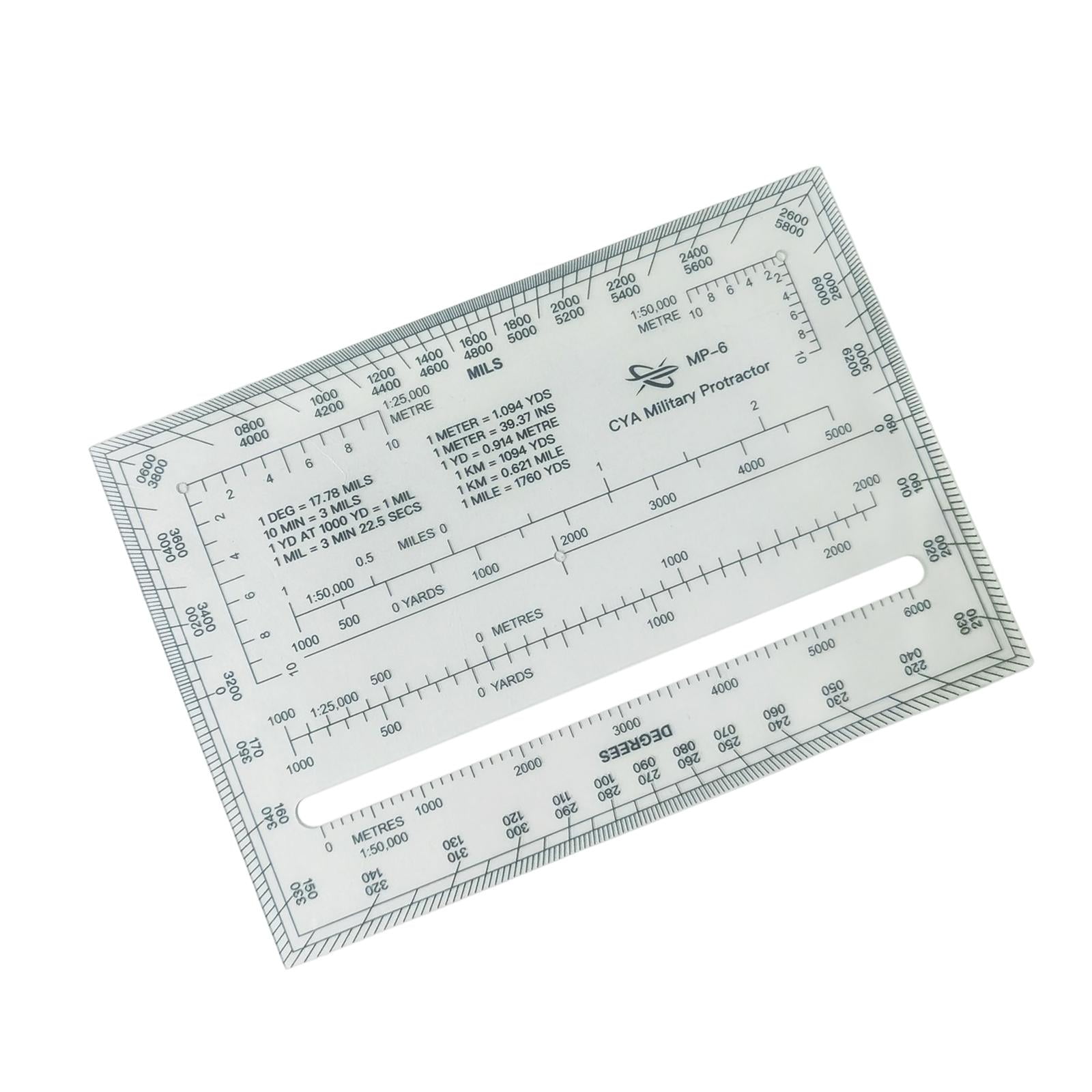 Square Protractor Ruler Mils/Meters/Yards Protractor Reading Precision ...