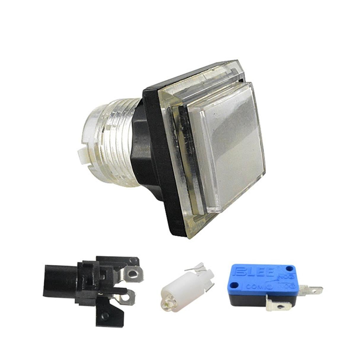 Square Push Button Illuminated 12V LED Lamp Built-in Microswitch ...