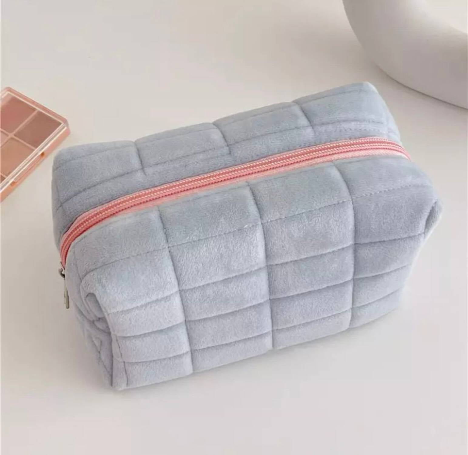Square Quilted Puffy Plush Cosmetic Multifunction Makeup Bag - Walmart.com
