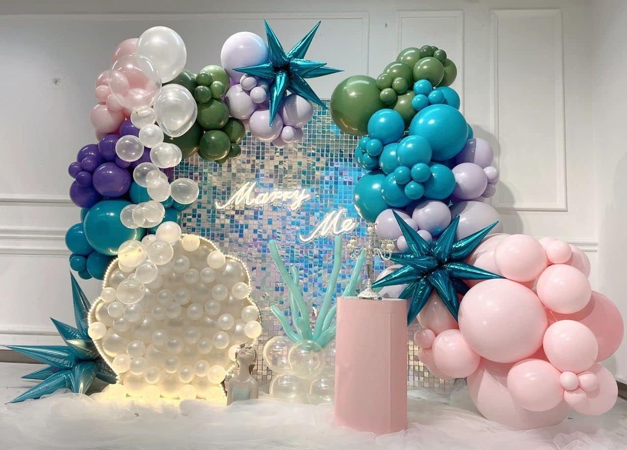 Square Rainbow Blue Sequin Wall Panels Wedding Decoration Wall Shimmer ...