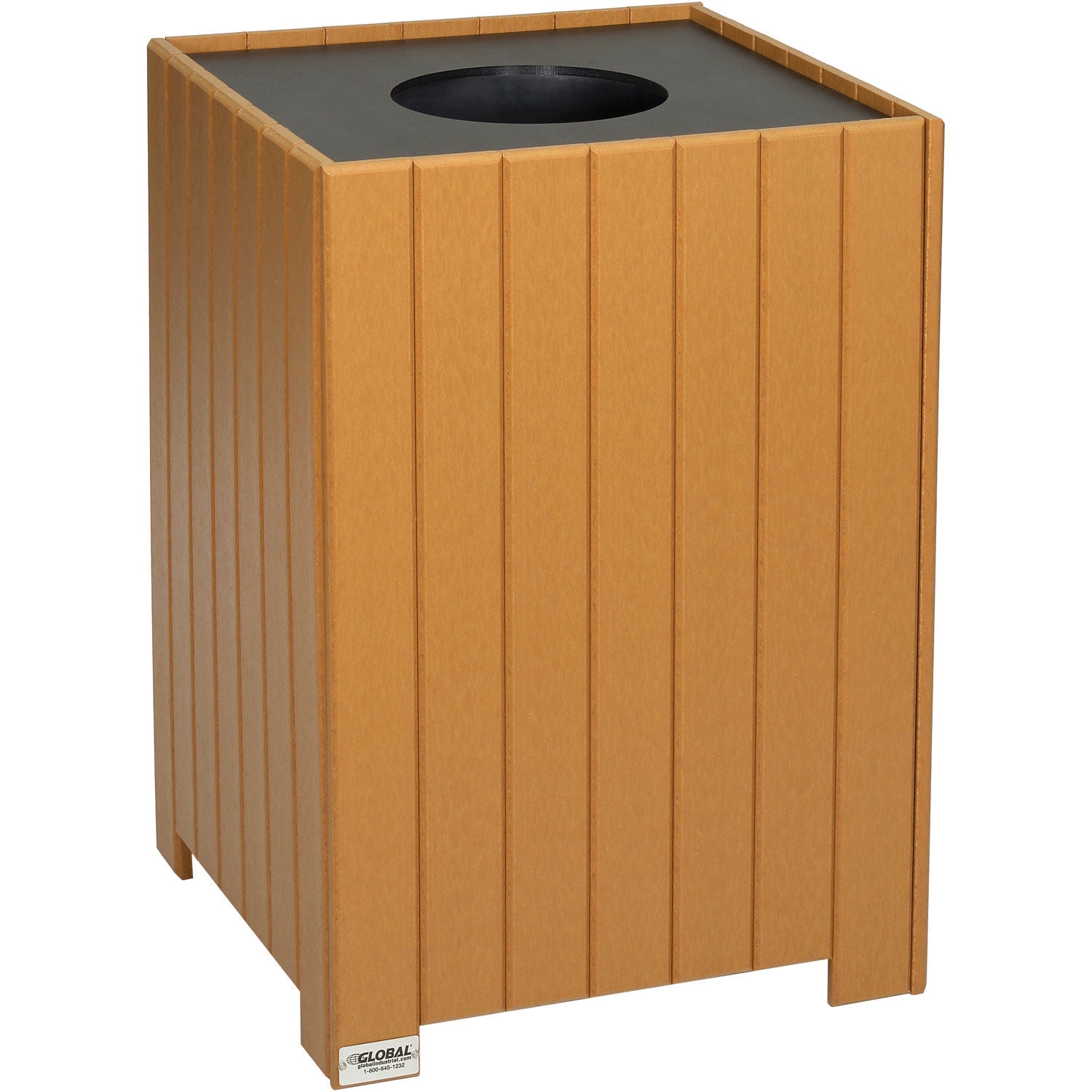 Square Recycled Plastic Receptacle W/ Liner, 32 Gallon, Cedar - Walmart.com