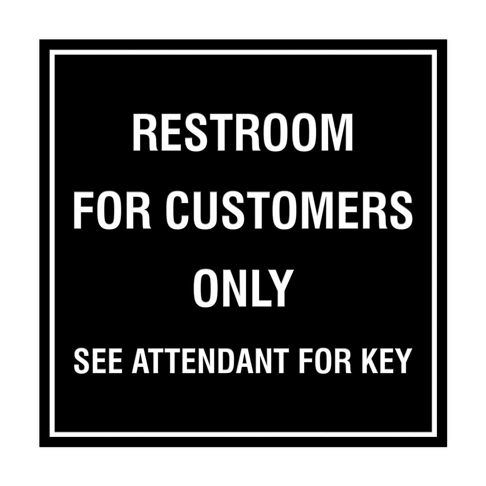 Square Restroom For Customers Sign (Black) - Medium - Walmart.com