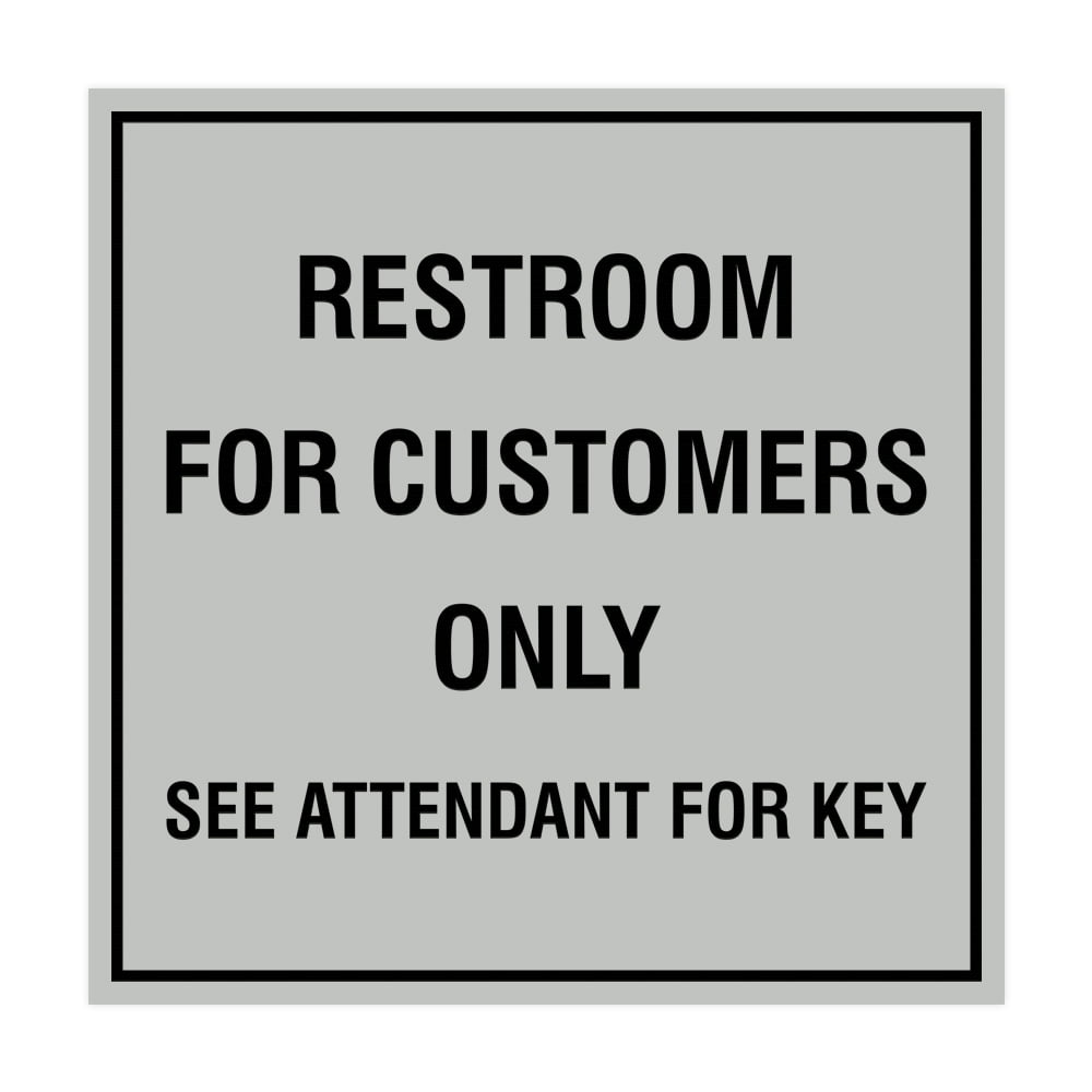 Square Restroom For Customers Sign (Lt Gray) - Medium - Walmart.com