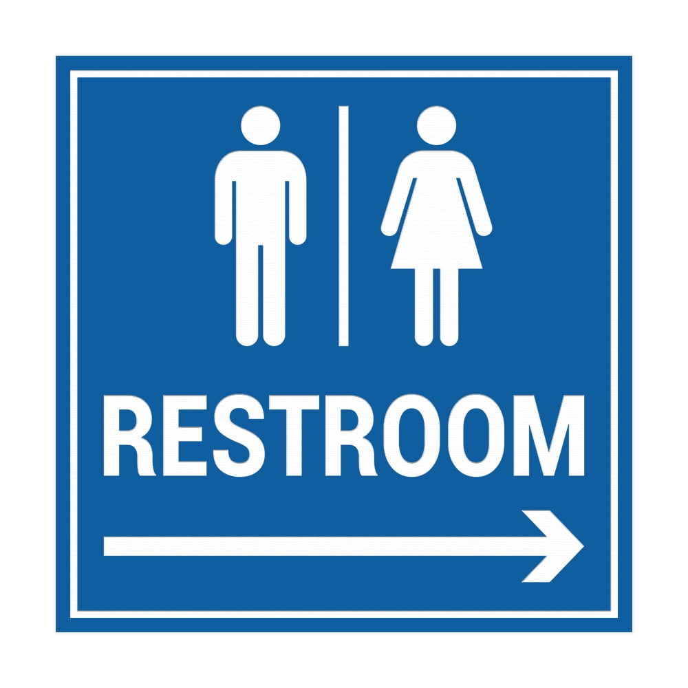 Square Restroom Sign (Blue) - Medium - Walmart.com