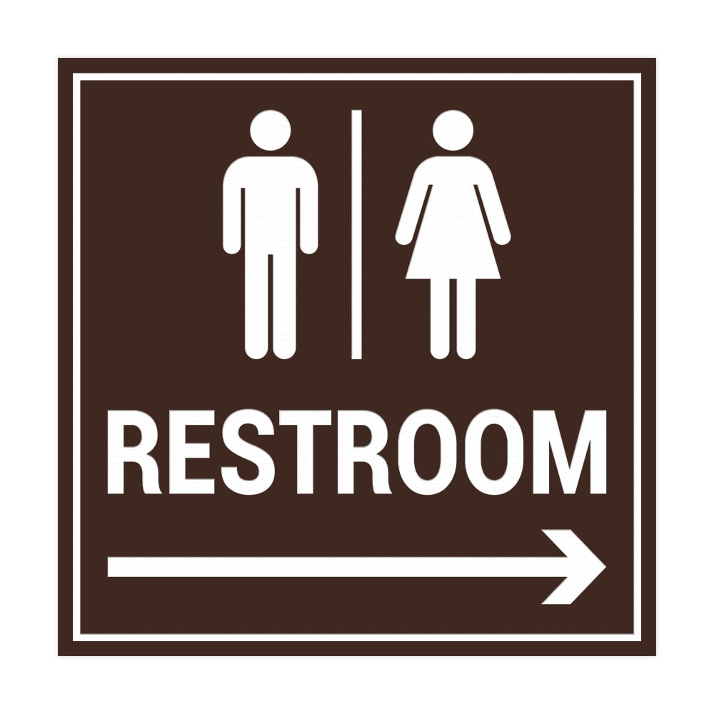 Square Restroom Sign (Dark Brown) - Medium - Walmart.com