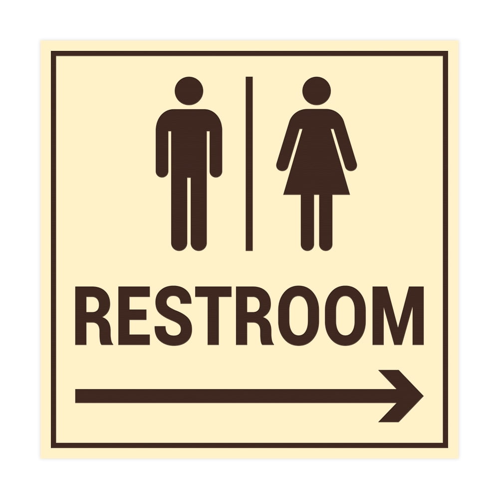 Square Restroom Sign (Ivory/Dark Brown) - Large - Walmart.com