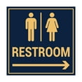 Square Restroom Sign (Navy Blue/Gold) - Medium - Walmart.com