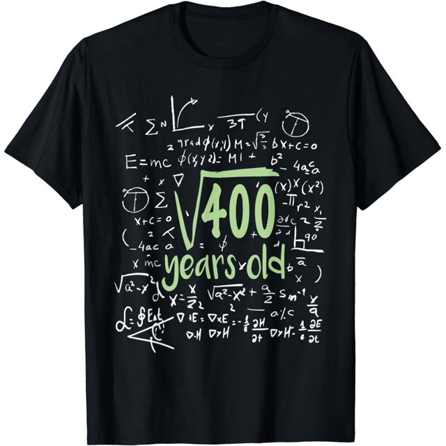 Square Root 400 20th Birthday Maths 20th Birthday T-Shirt - Walmart.com