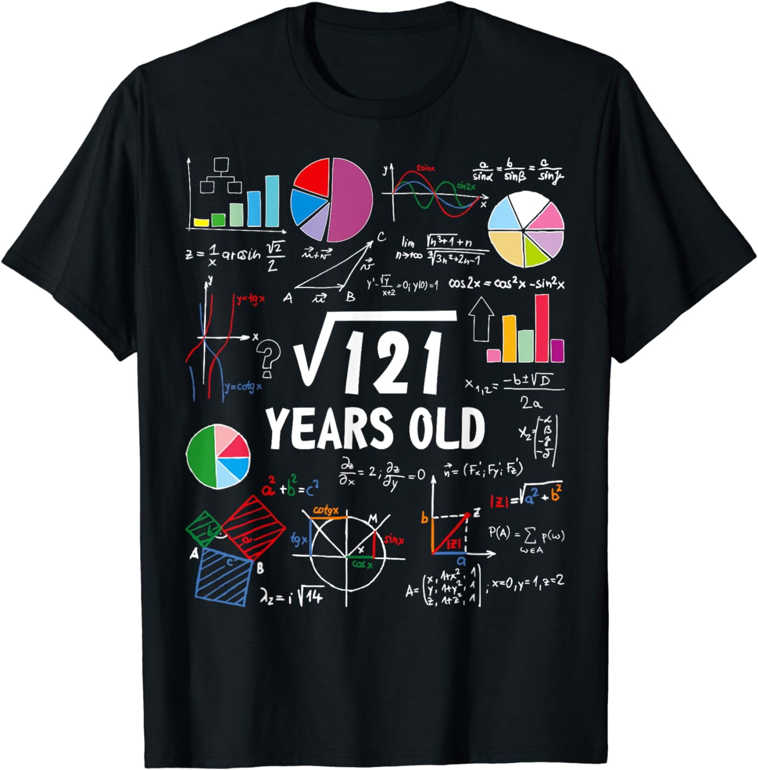 Square Root Of 121 11th Birthday 11 Year Old Love Math T-Shirt ...