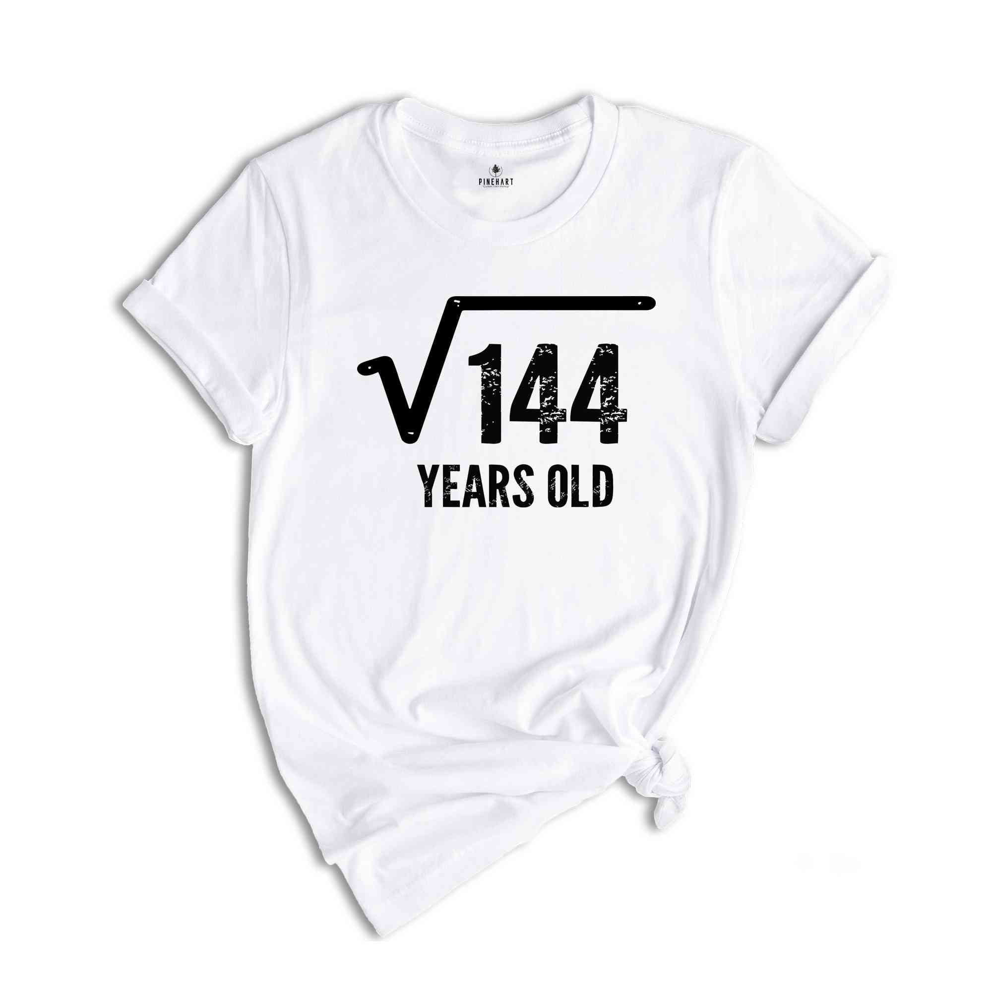 Square Root Of 144 Years Old Shirt, 12th Birthday TShirt, Born In 2012 ...