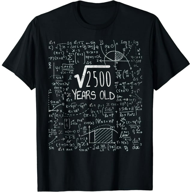 Square Root Of 2500 50th Birthday 50 years Old Vintage Math T-Shirt ...