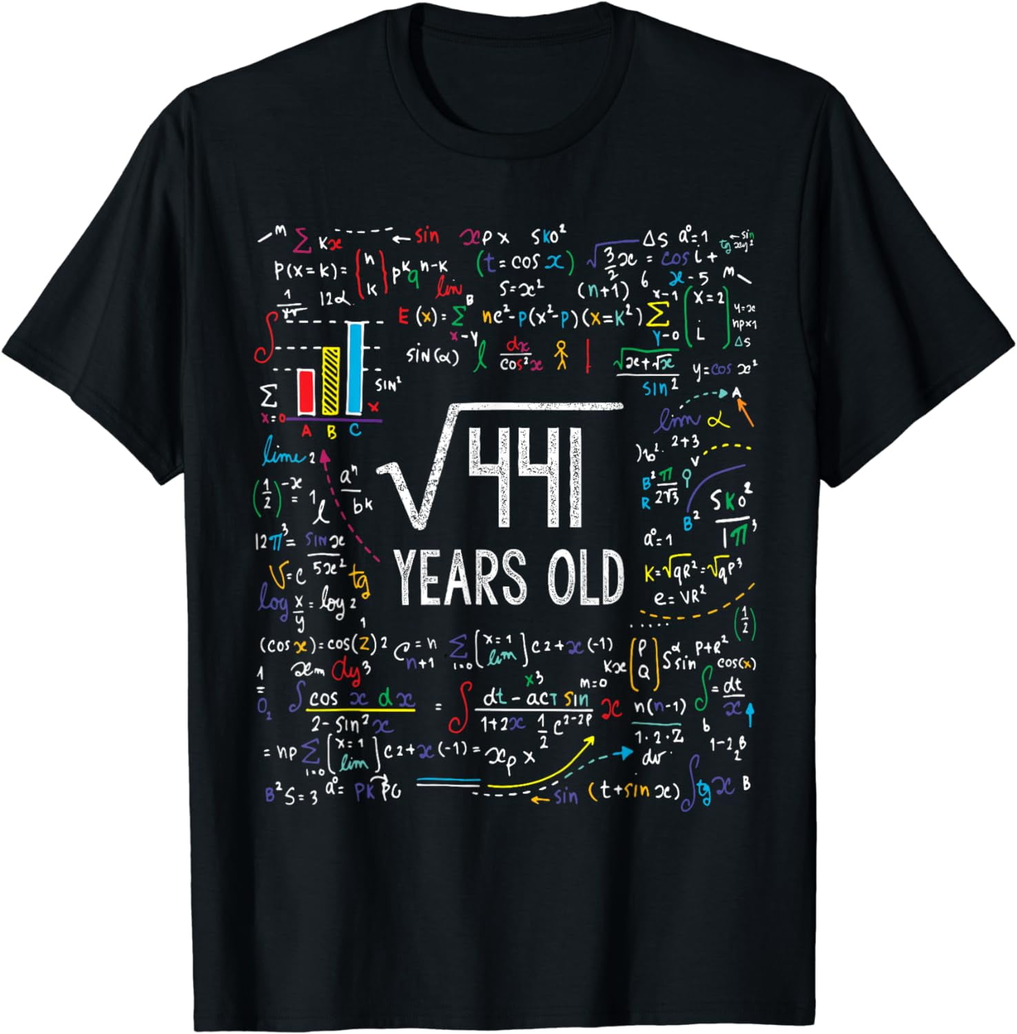 Square Root Of 441 21st Birthday 21 Year Old Gifts Math Bday T-Shirt ...
