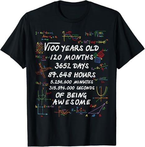 Square Root of 100 10th Birthday 10 Years Old Math Nerd T-Shirt ...