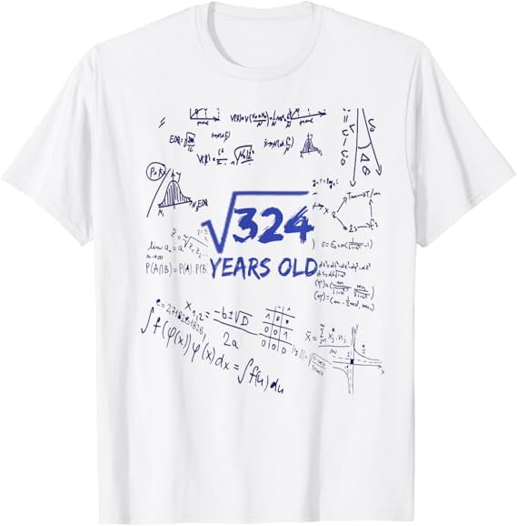 Square Root of 324: 13th Birthday 18 Years Old T-Shirt - Walmart.com