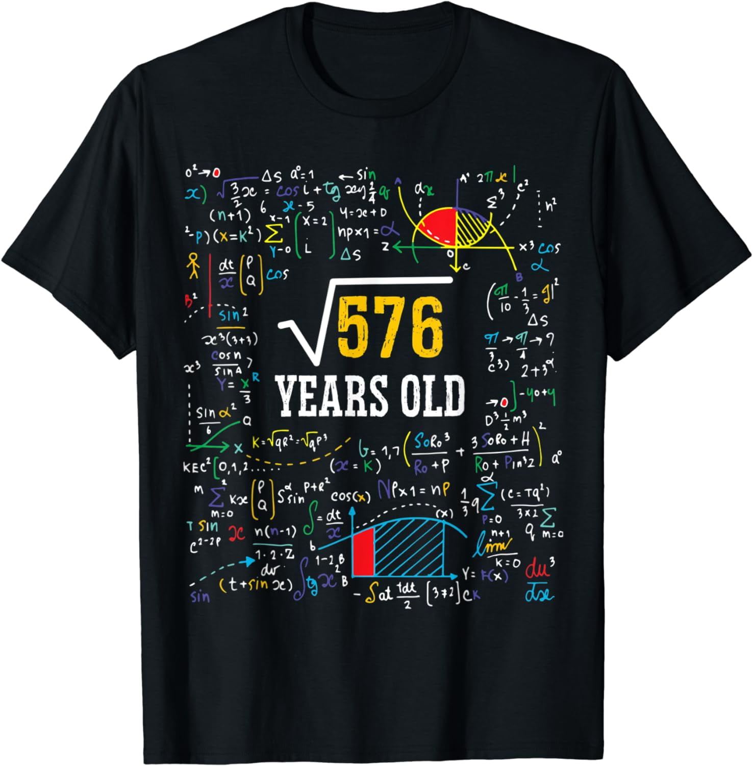 Square Root of 576 Boys Girls 24 Years Old 24th Birthday T-Shirt ...