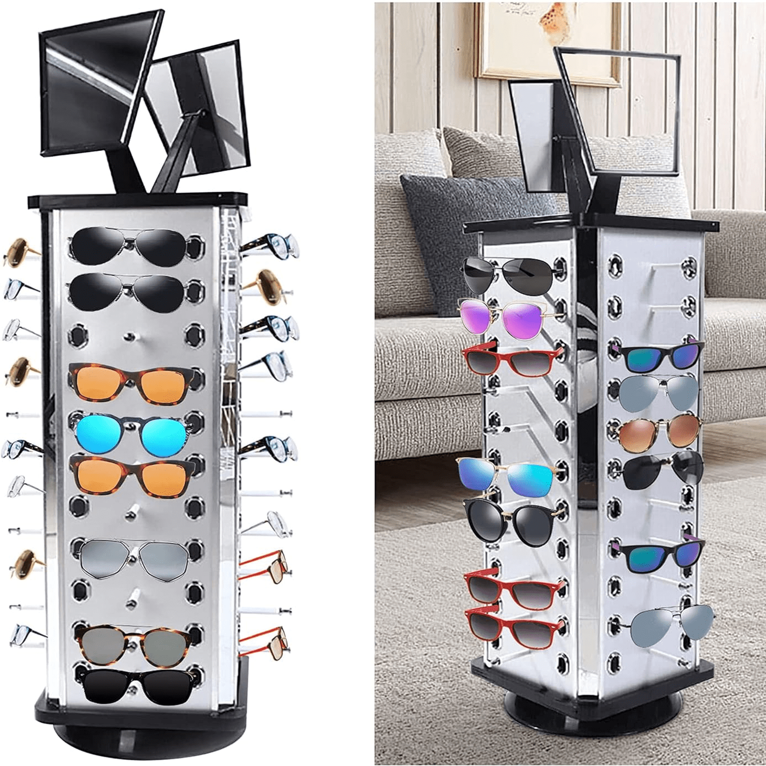 TOOL1SHOoo 44-Pair Freestanding Aluminum Sun Glasses Display Stand Rack ...