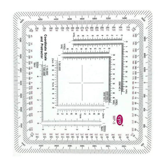 Square Ruler Flight Ruler Directional Coordinate Ruler Topographical ...