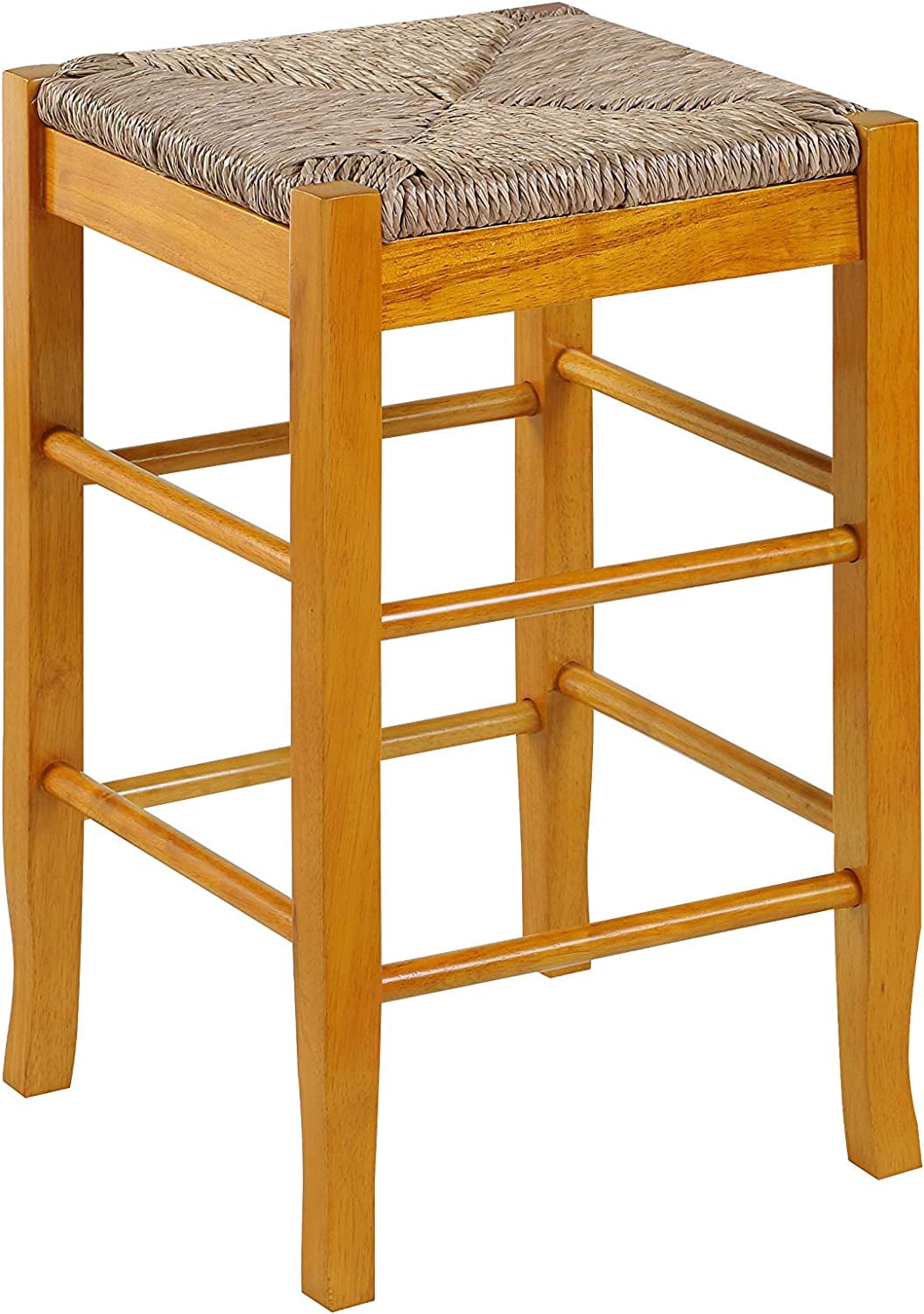 Square Rush Seat Counter Height Stool, 24-Inch, Oak - Walmart.com