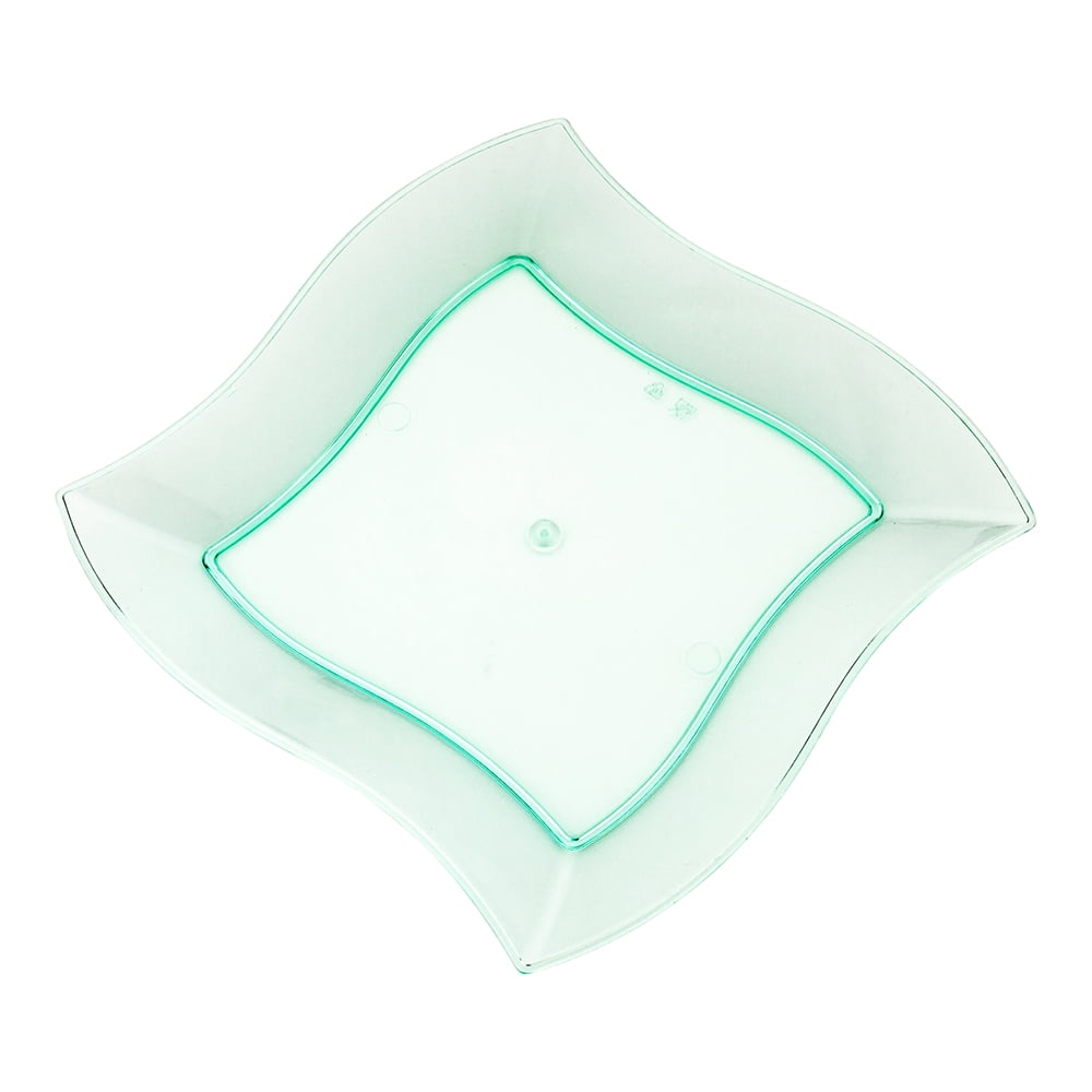 Square Seagreen Plastic Medium Aqua Plate - 7" x 7" x 1/2" - 100 count ...