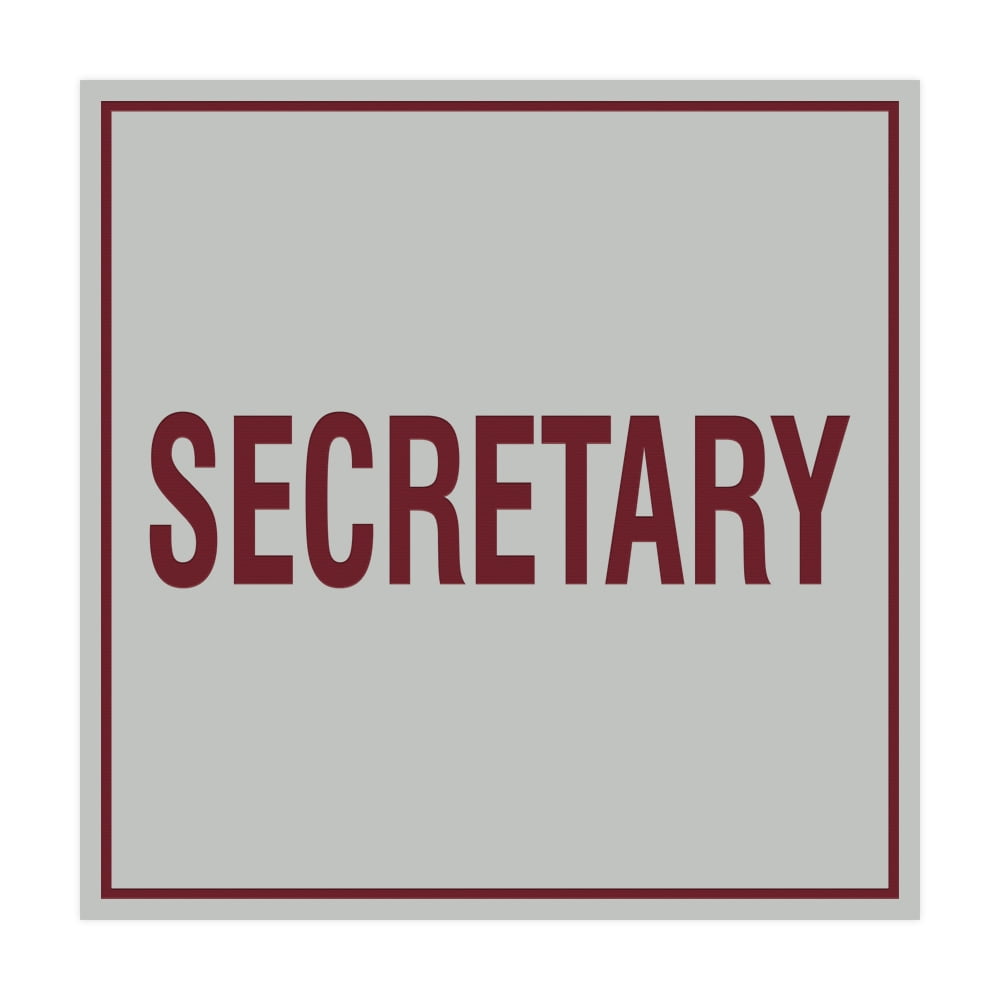 Square Secretary Sign (Light Grey / Burgundy) - Medium - Walmart.com