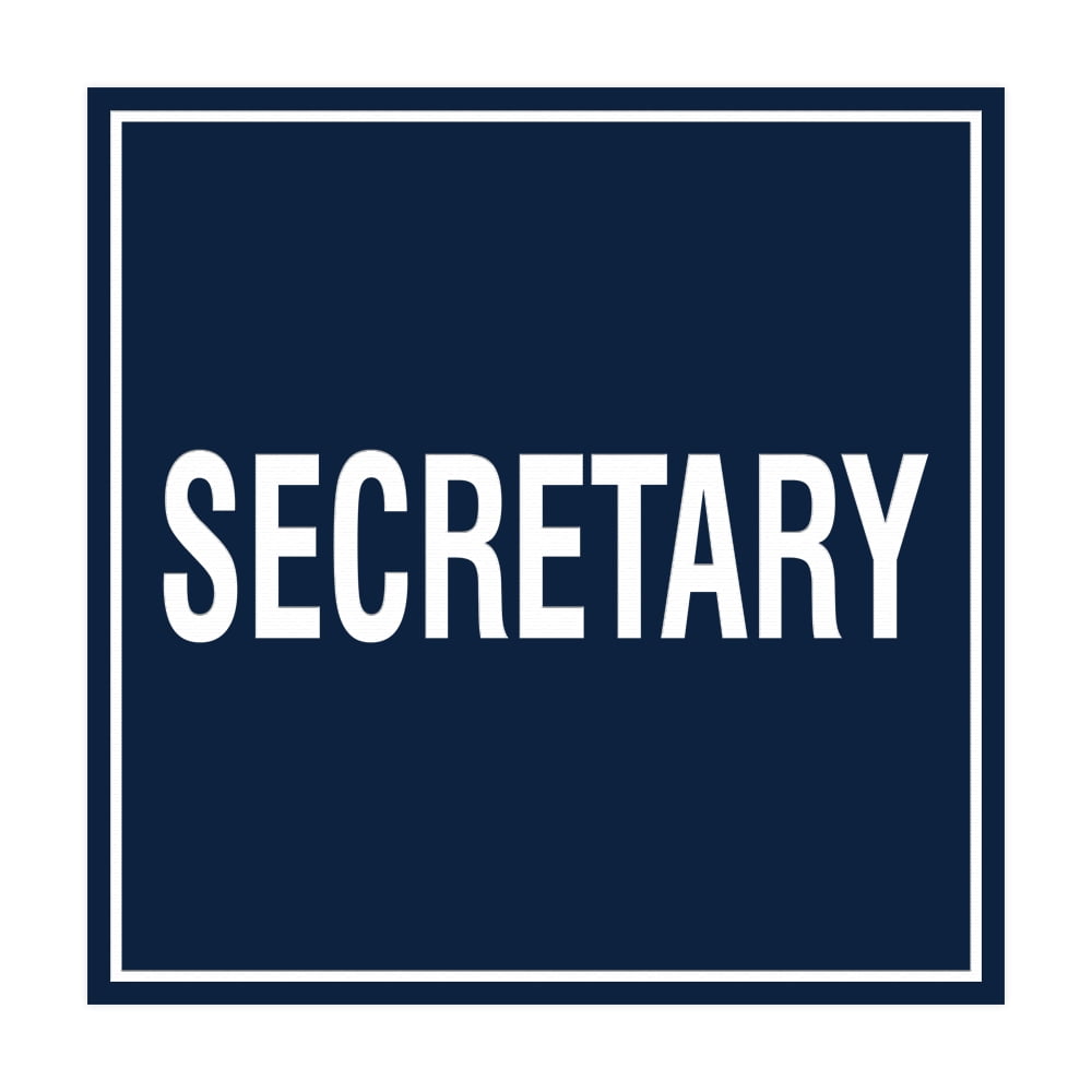 Square Secretary Sign (Navy Blue / White) - Large - Walmart.com