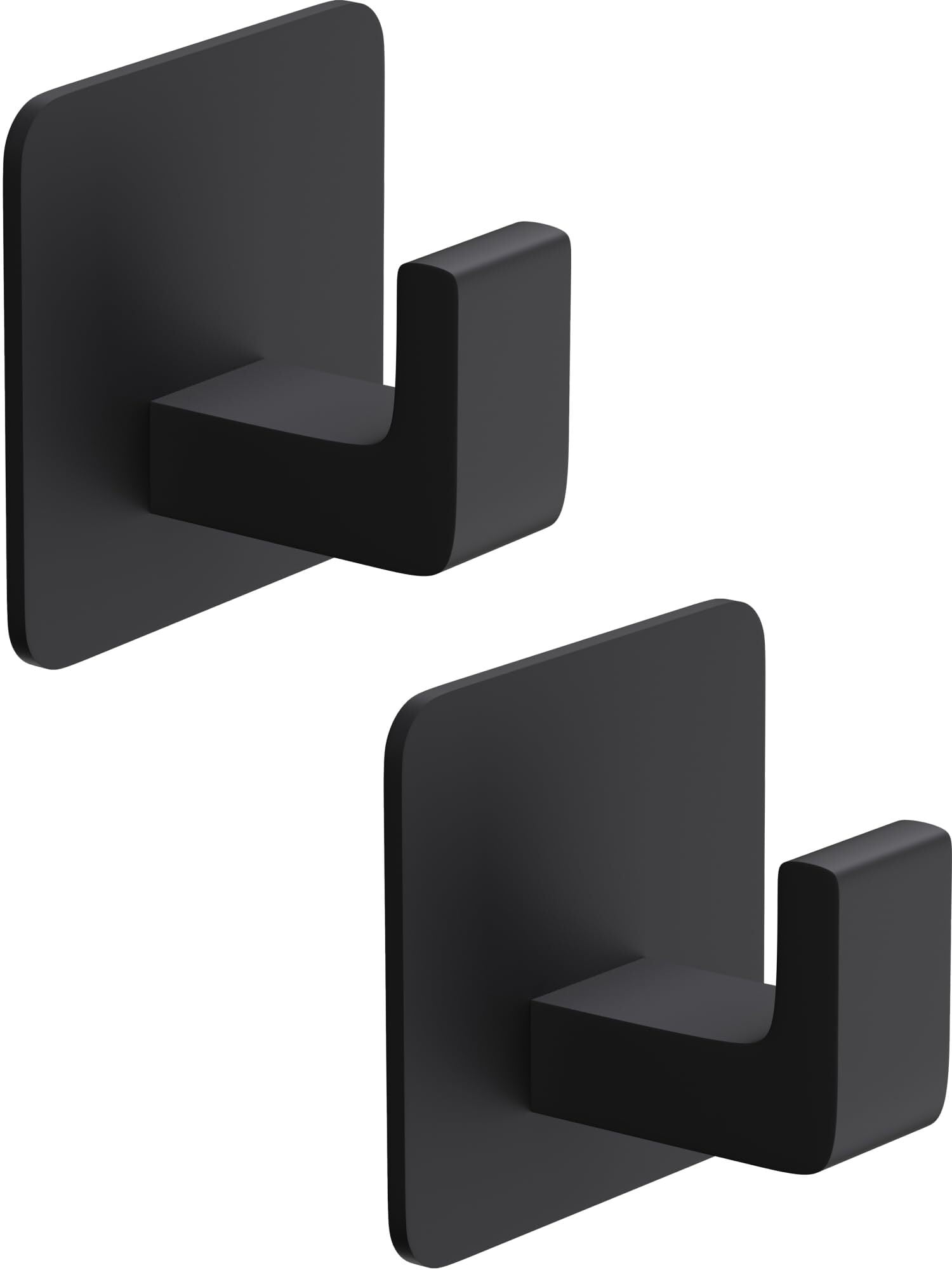 A Square Self Adhesive Towel Hooks - 2 Pack Matte Black Metal Hooks ...