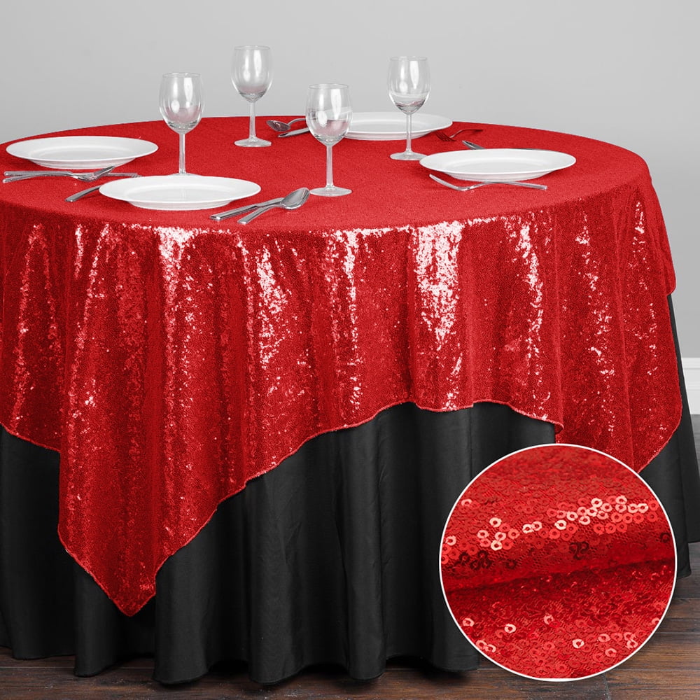 Square Sequin Tablecloth Gold Sliver Glitter Overlays Table Cover for ...