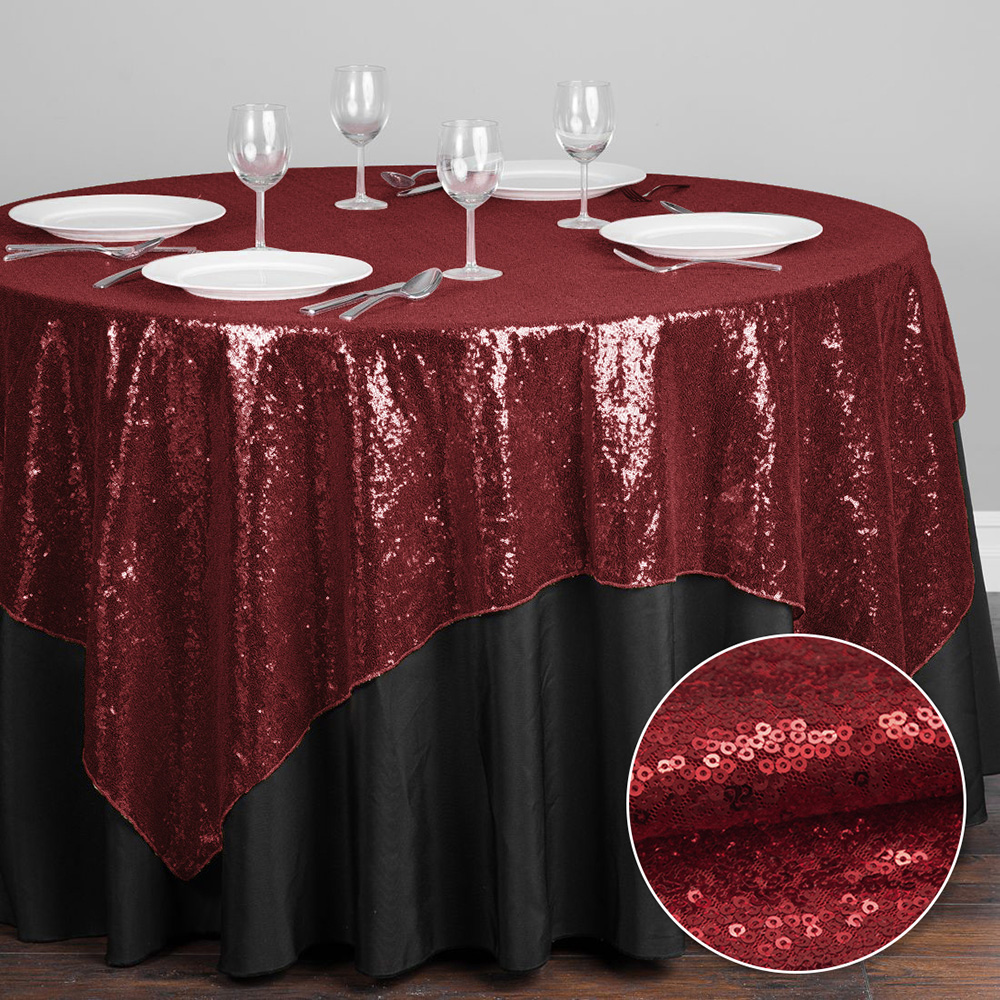 Square Sequin Tablecloth Gold Sliver Glitter Overlays Table Cover for Event Wedding Party ...