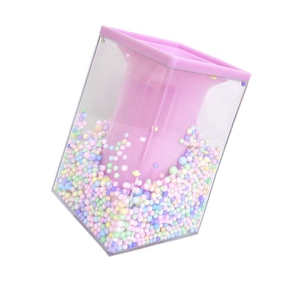 Square Shape Plastic Pen Cup Desktop Cosmetic Organiser Storage Box For ...