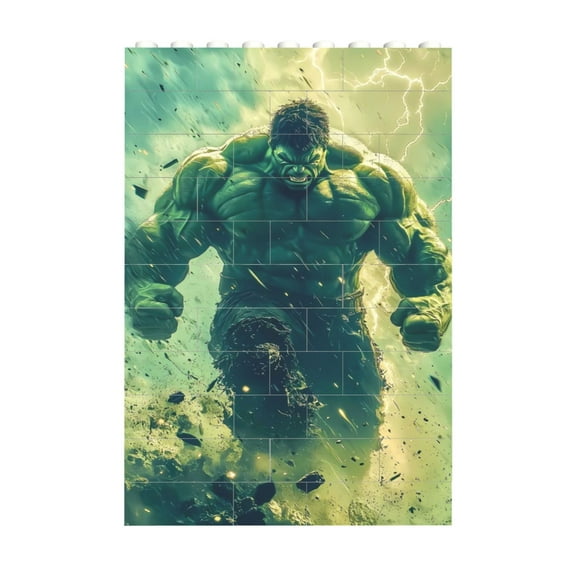 Square Shape Puzzles Kit Green Hulk Puzzle Building Brick Block Jigsaw ...