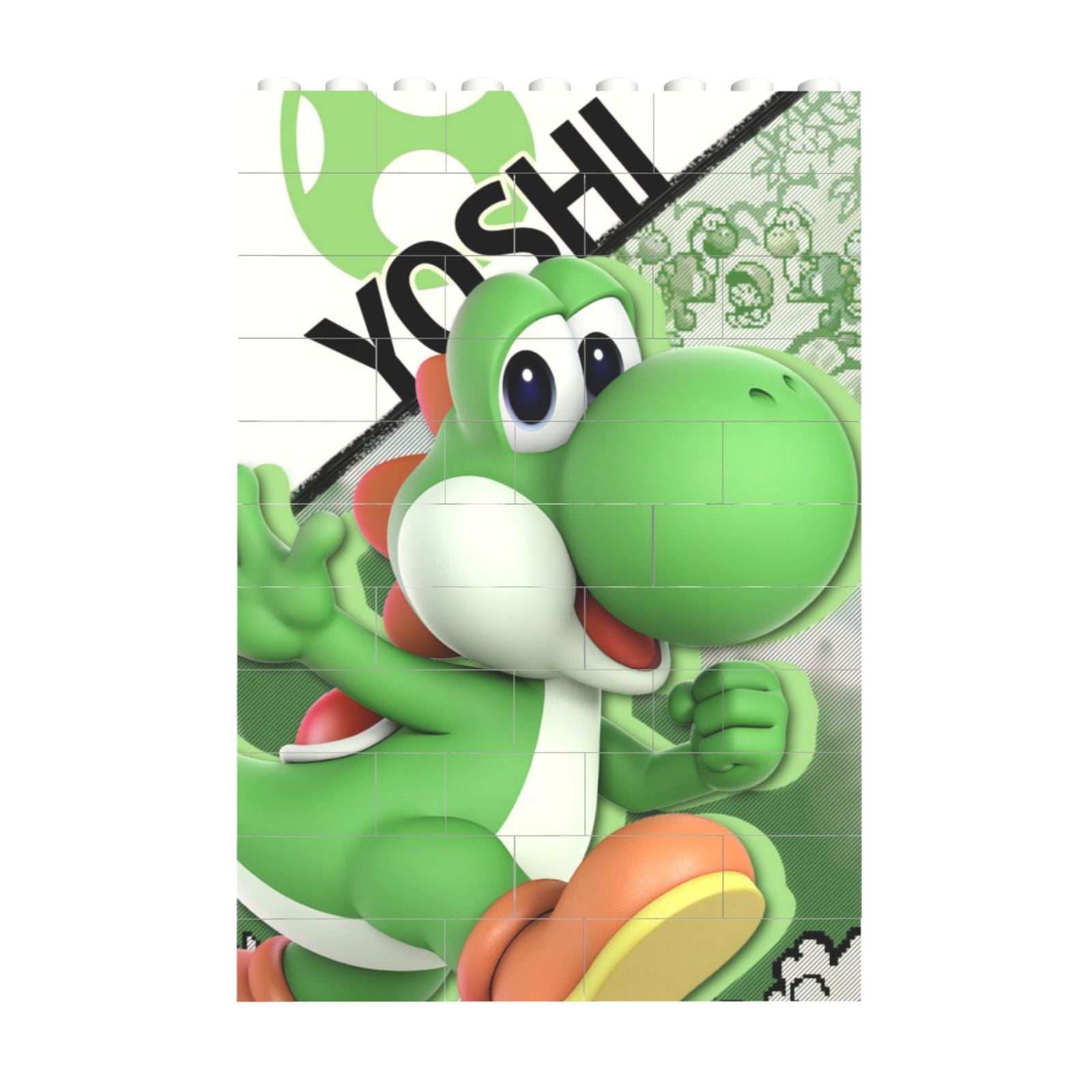 Square Shape Puzzles Kit Yoshi Mario Puzzle Building Brick Block Jigsaw ...