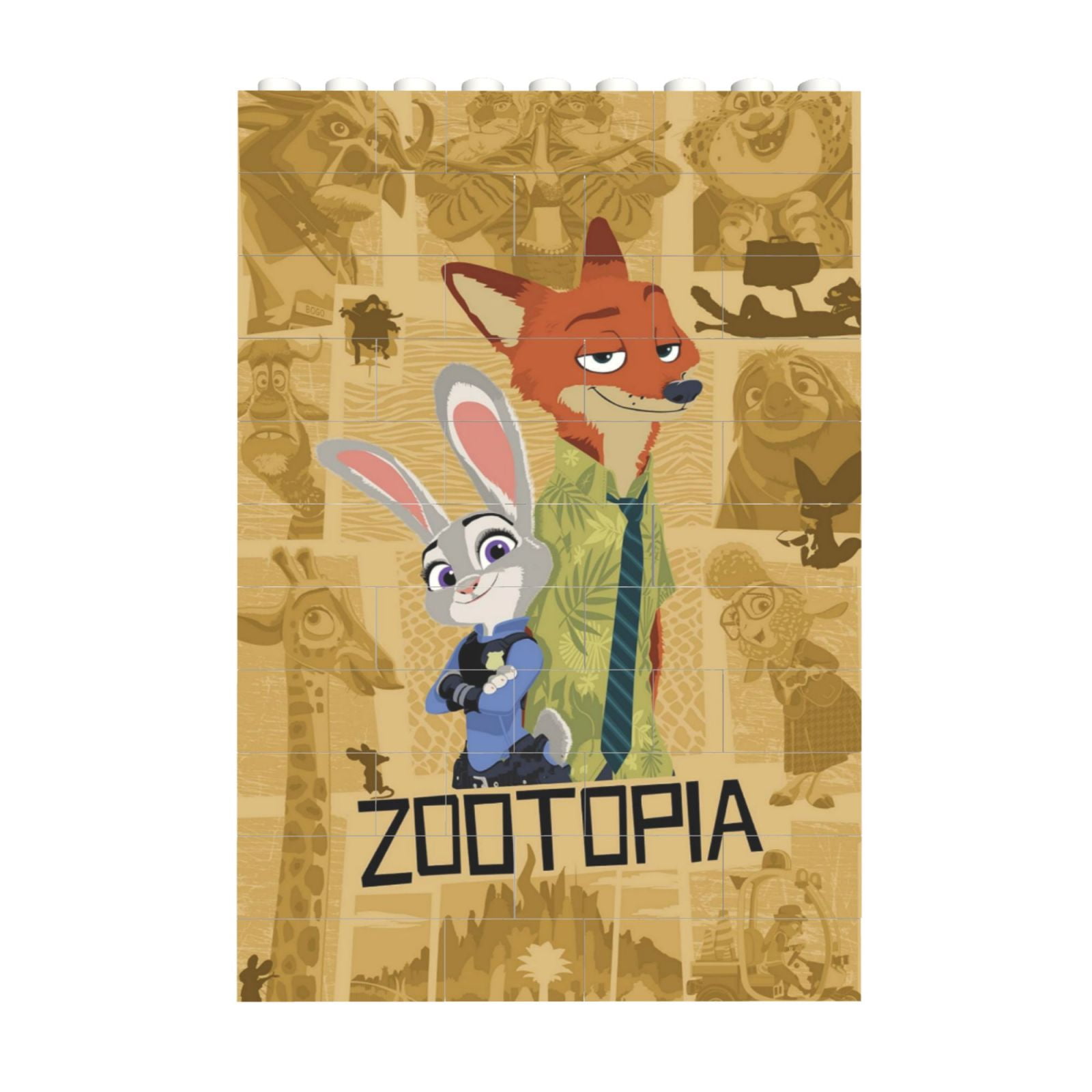 Square Shape Puzzles Kit Zootopia Puzzle Building Brick Block Jigsaw ...