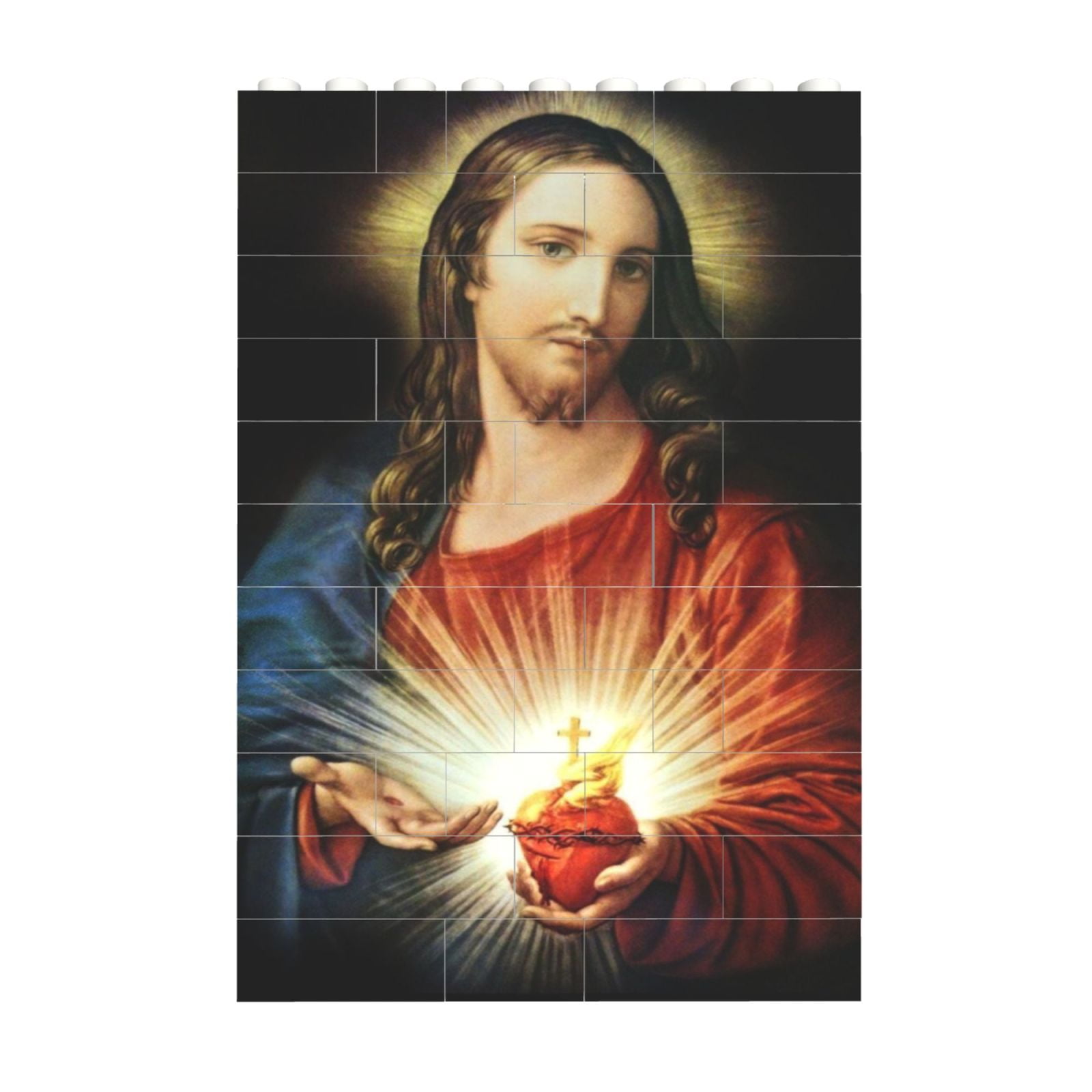 Square Shape Puzzles Sacred Heart Jesus Christ Puzzle Building Brick ...