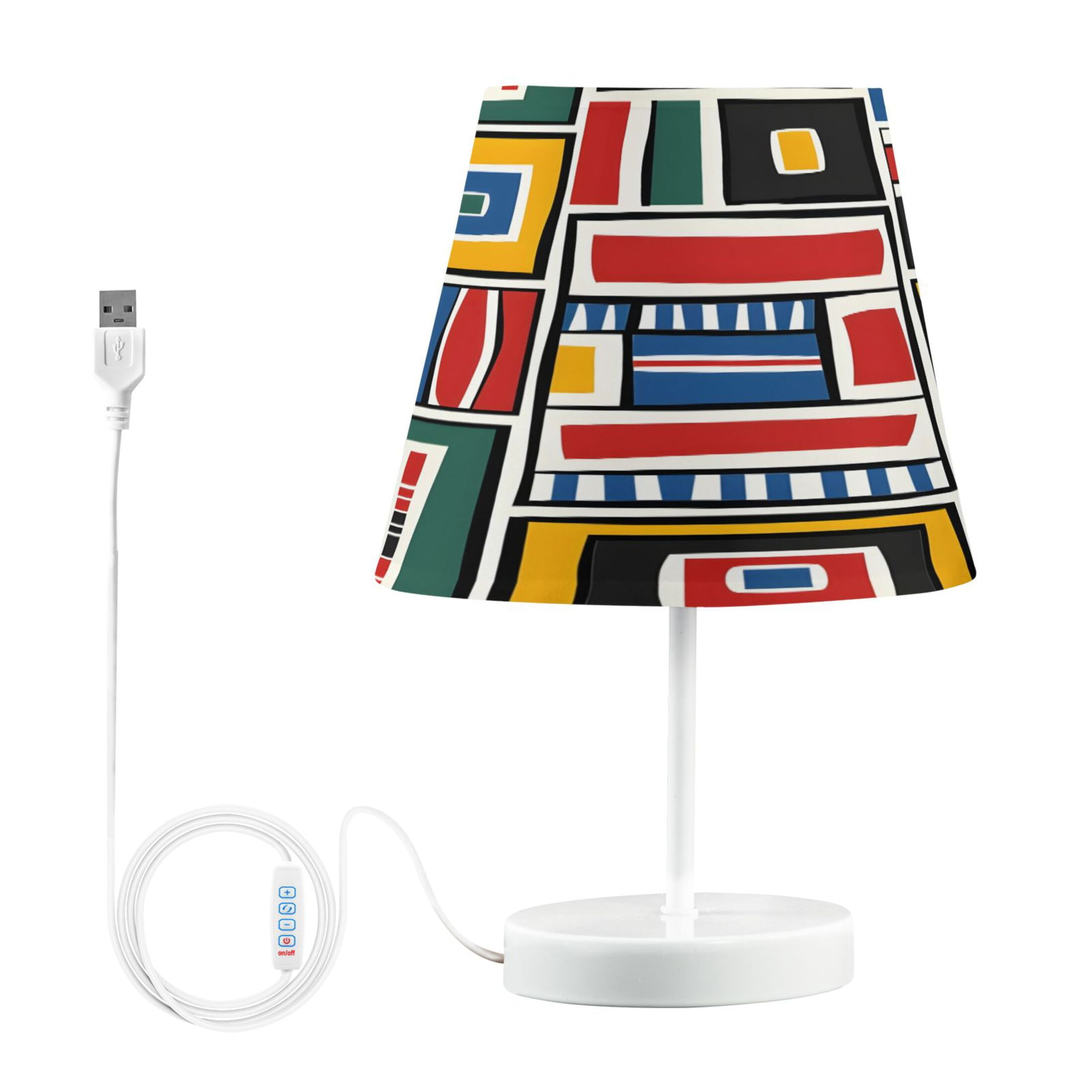 Square Shaped Geometric Desk Lamp LED Table Nightstand Lamps with 3 ...