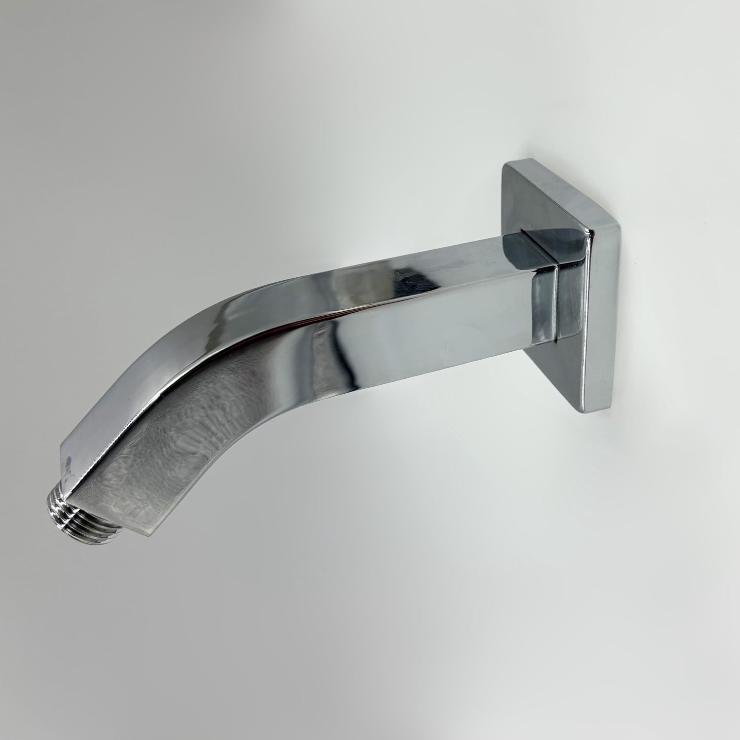 Square Shower Arm with Flange 1/2 NPT Tapered Threads Rain Shower Head ...