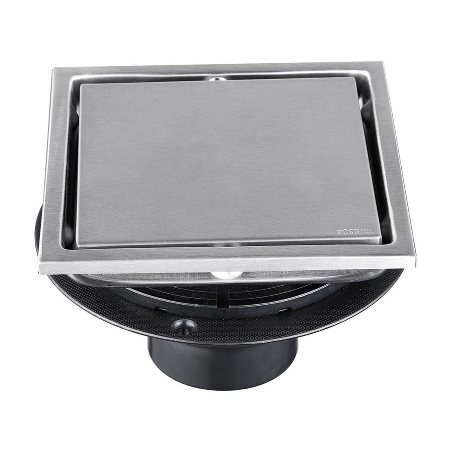 Square Shower Floor Drain - 6 Inch Stainless Steel Bathroom Wet Room ...