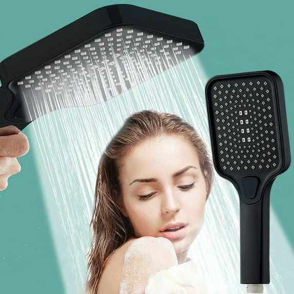 Square Shower Head, Kadlawus High Pressure Handheld Showerhead, 4 Spray ...