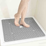 Square Shower Mat, Extra Large TPE Anti Slip Mat with Suction Cups ...