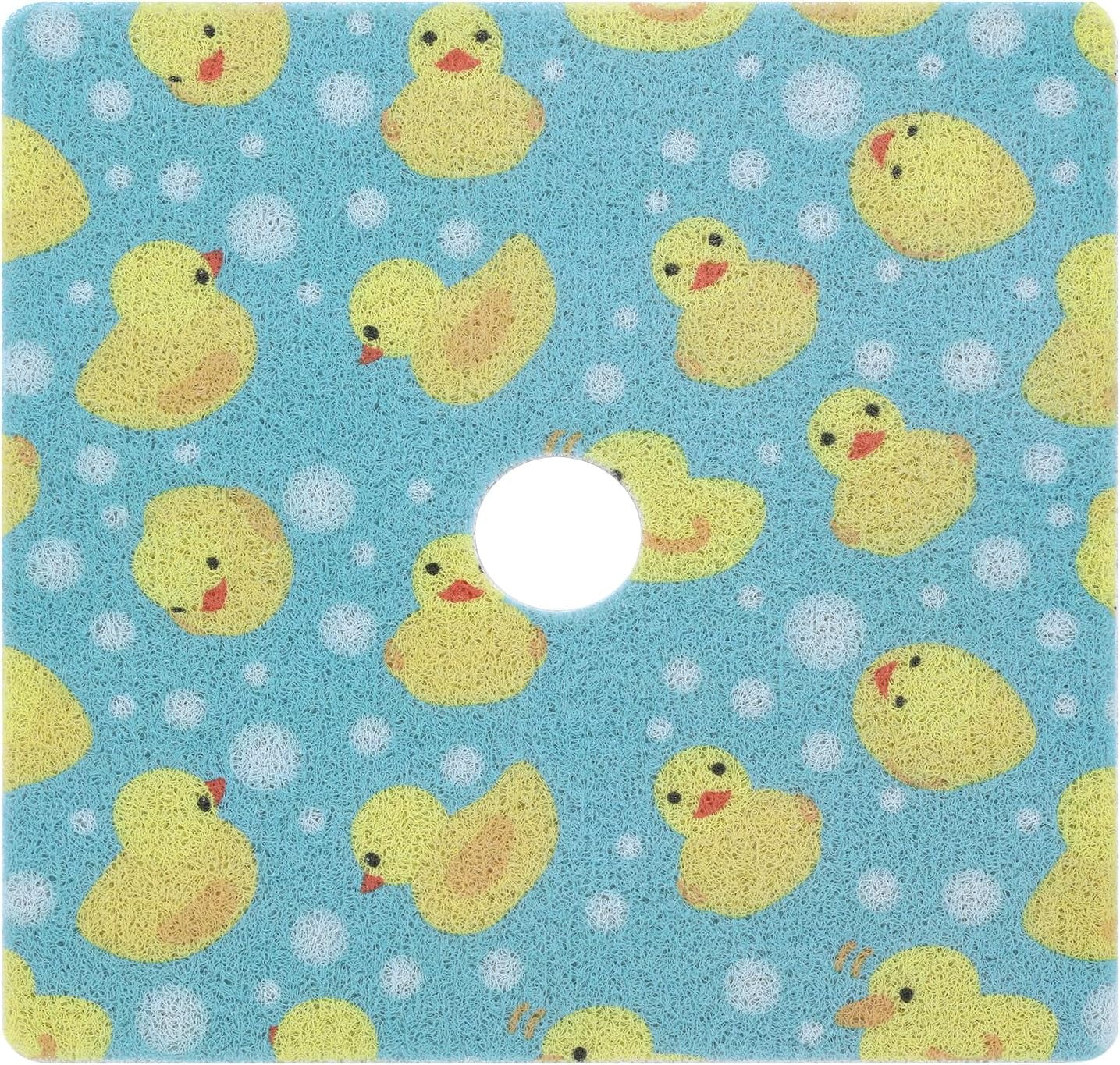 Square Shower Mat Non Slip 27x27 in,Shower Mat with Drain Hole in ...