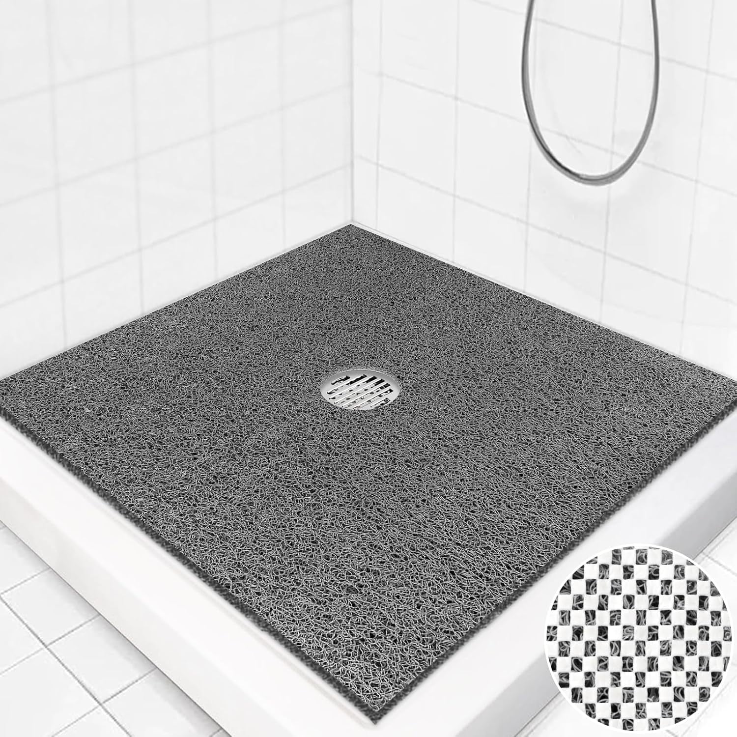 Square Shower Mat Non Slip: 36 x 36 Inch Extra Large Loofah Shower Mats ...