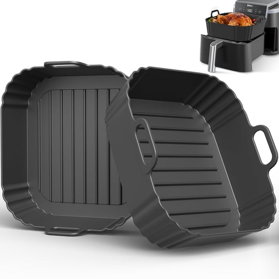 Square Silicone Air Fryer Liners 2 Pack, Compatible with Ninja AF141 ...