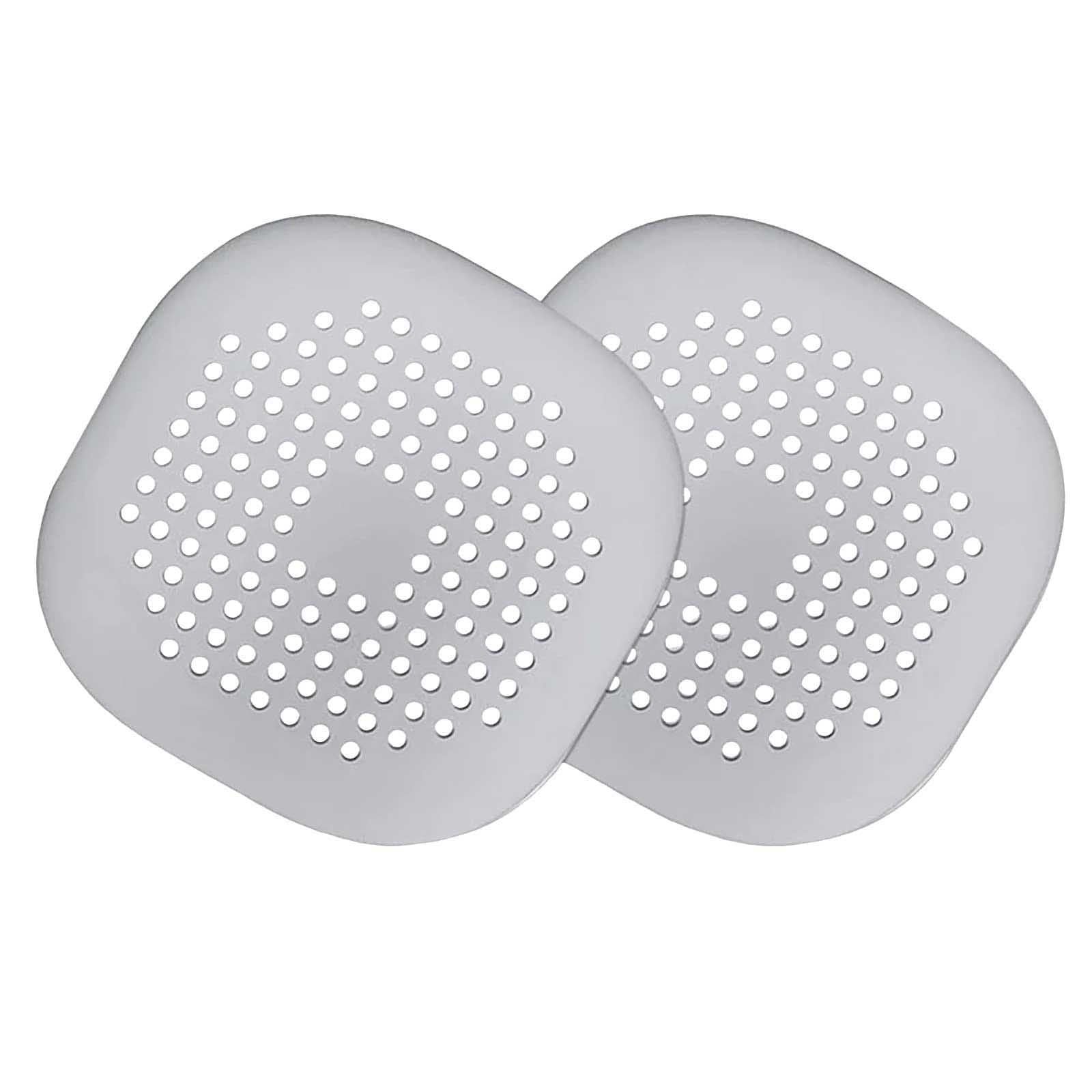 Square Silicone Shower Drain Cover Hair Catcher Trap With Suction Cups ...
